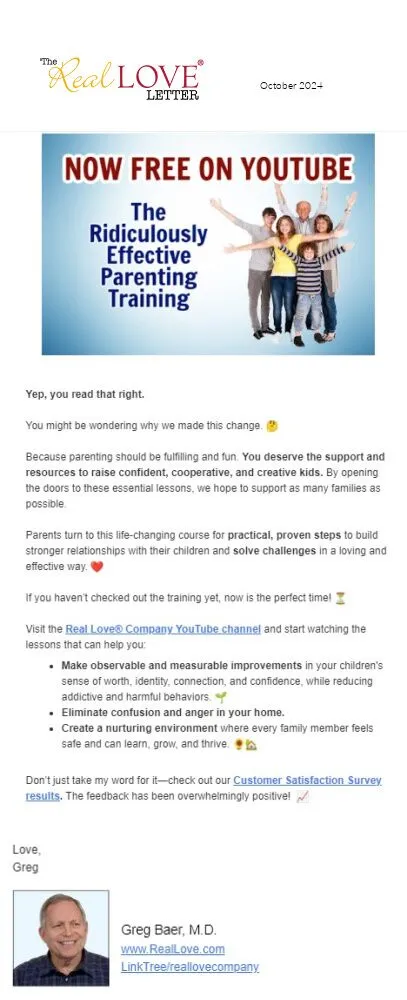 Real Love® Newsletter Sign-up Page - The Real Love Company